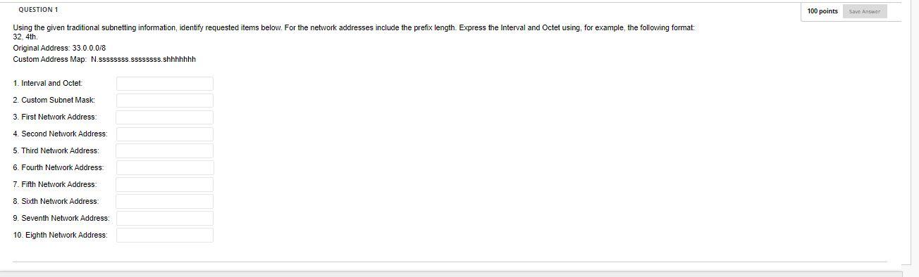 Solved Using the given traditional subnetting information, | Chegg.com Solved Using the given traditional subnetting information, | Chegg.com