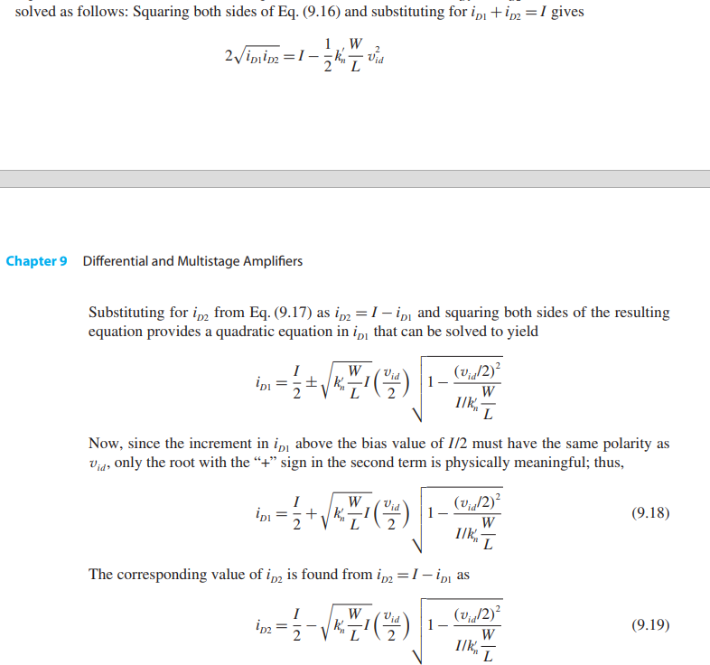 Solved solved as follows: Squaring both sides of Eq. (9.16) | Chegg.com