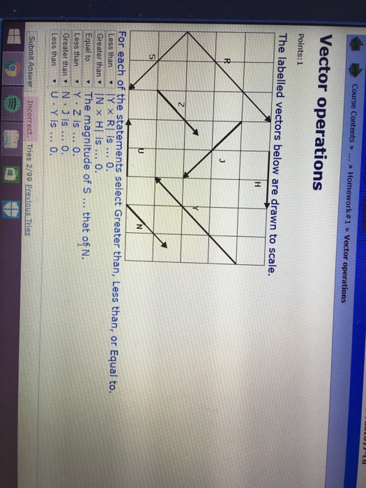 Solved course contents » » Homework #1 » Vector operations | Chegg.com