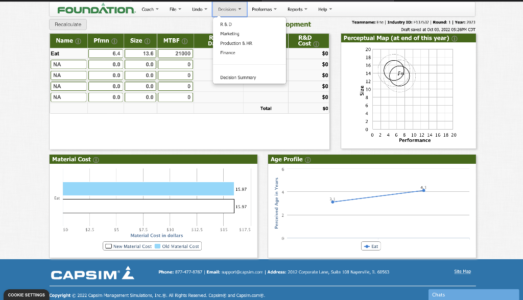 What should I put in the Decisions round 0 Capsim ? | Chegg.com