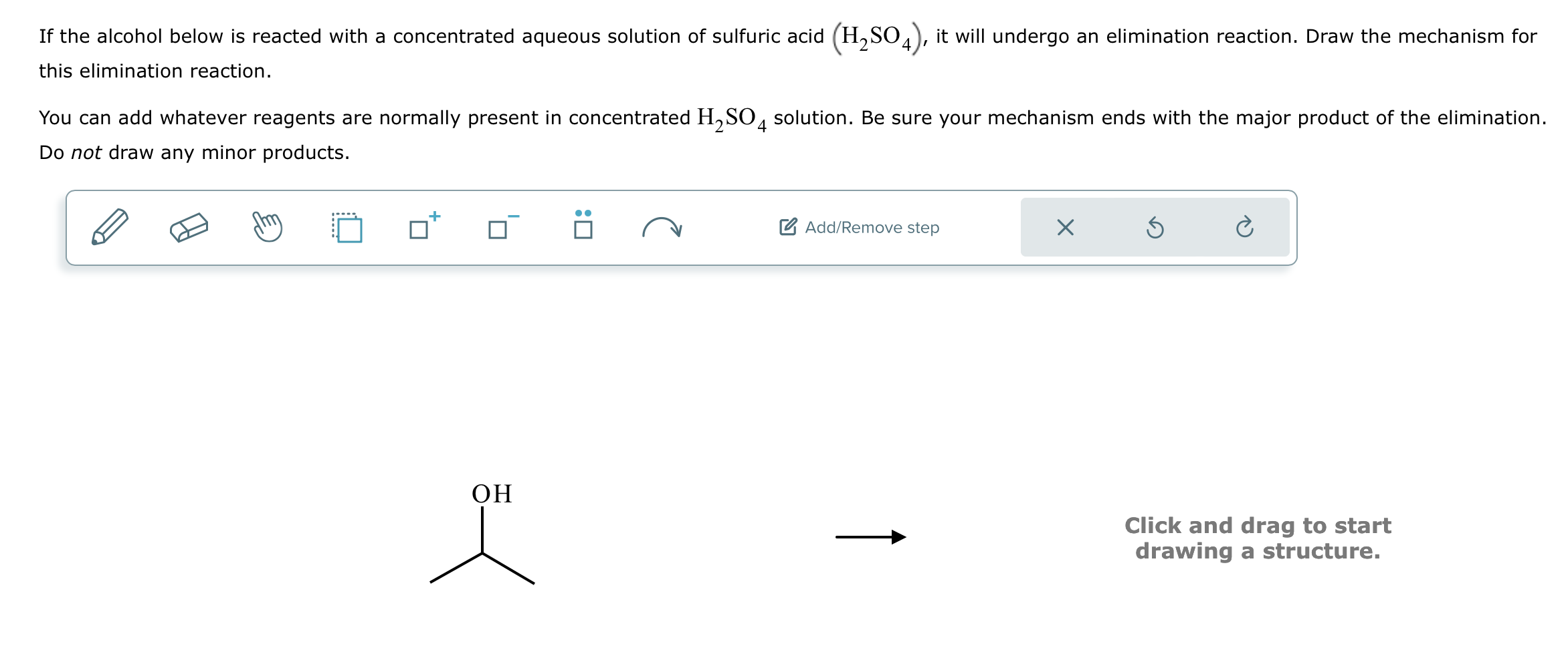 Solved If the alcohol below is reacted with a concentrated | Chegg.com