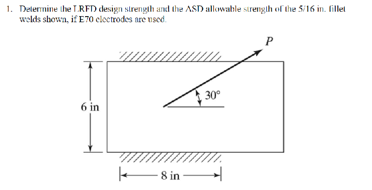 Solved 1. Determine the LRFD design strength and the ASD | Chegg.com