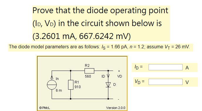Solved Prove that the diode operating point (lo, Vd) in the | Chegg.com