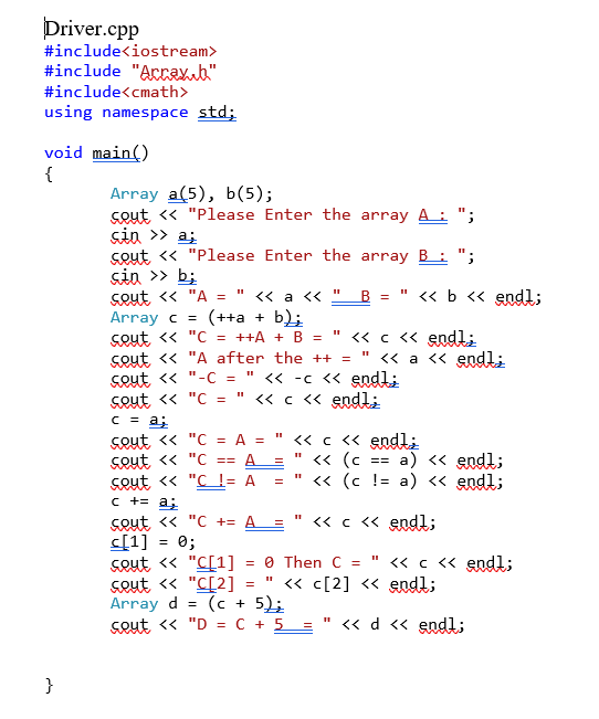 The code in the file: Array.h #ifndef array_h #define | Chegg.com The code in the file: Array.h #ifndef array_h #define | Chegg.com