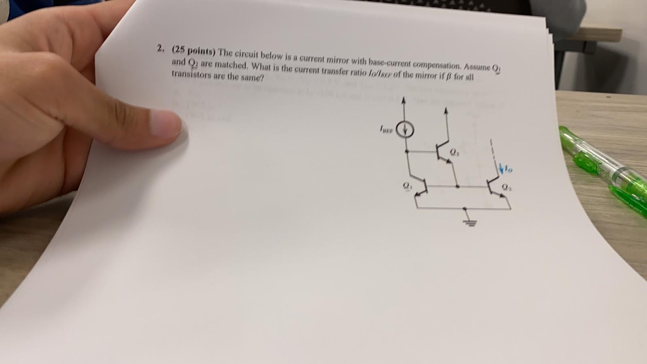 Solved 2, (25 points) The circuit below is a current mirror | Chegg.com