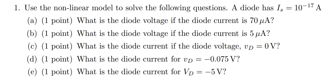 Solved 1. Use the non-linear model to solve the following | Chegg.com