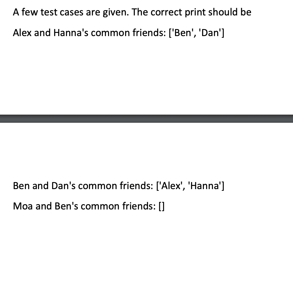 Solved A few test cases are given. The correct print should | Chegg.com
