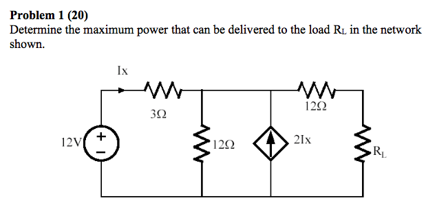 Solved Problem 1 (20) Determine the maximum power that can | Chegg.com