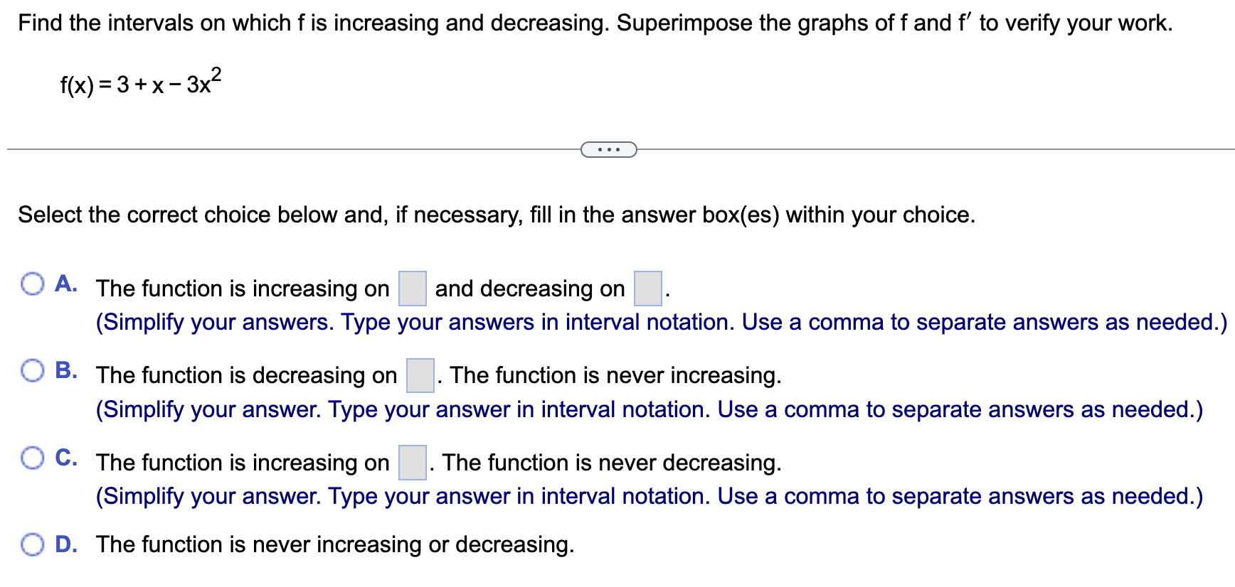Solved Find the intervals on which f is increasing and | Chegg.com