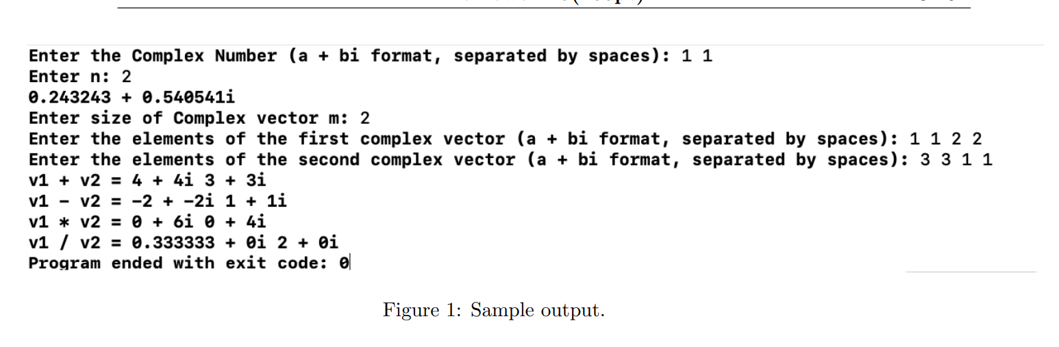Solved Problem Design The Complexvector Class Design Your 2467