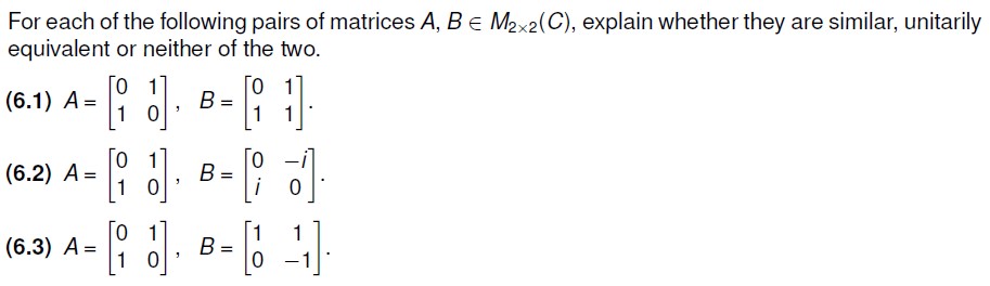 Solved For each of the following pairs of matrices \\( A, B | Chegg.com