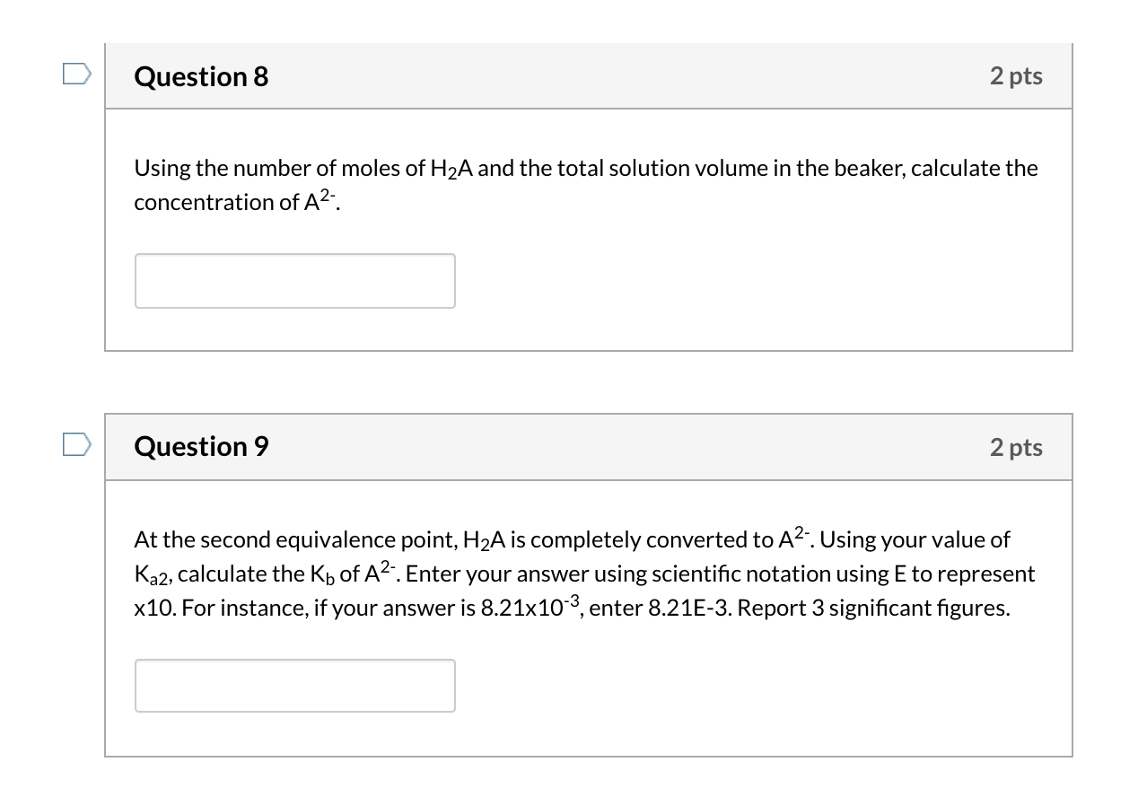 Solved How many moles of H2A reacted? (Hint: What is | Chegg.com