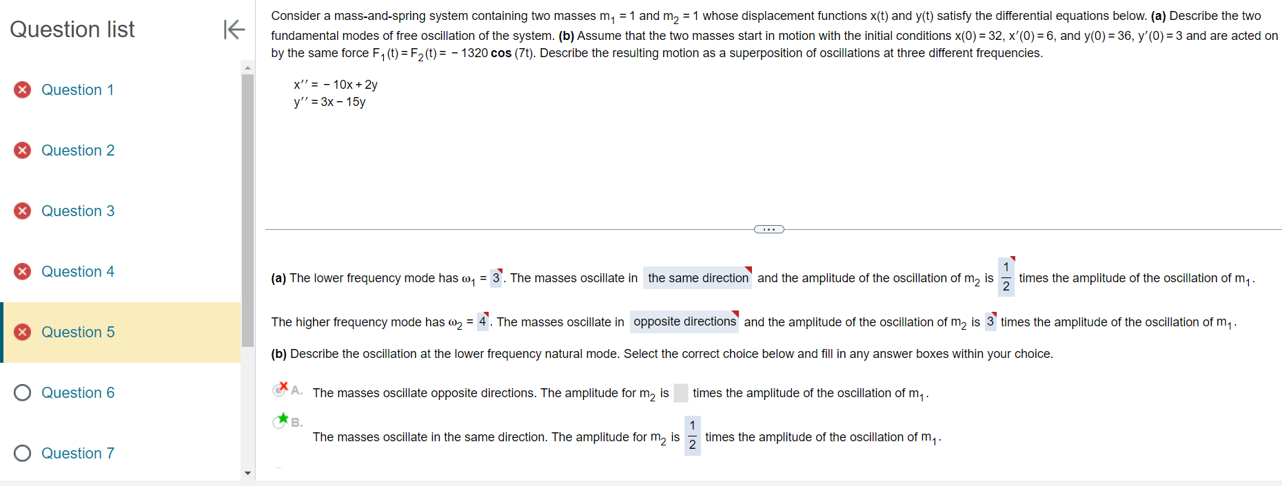 Solved How do I find the direction and the amplitudes of the | Chegg.com