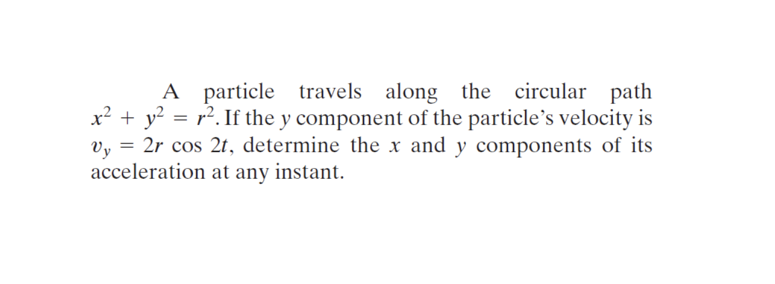 Solved A particle travels along the circular path x2 + y2 = | Chegg.com