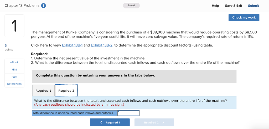 Solved Chapter 13 Problems Saved Help Save & Exit Sbmit | Chegg.com