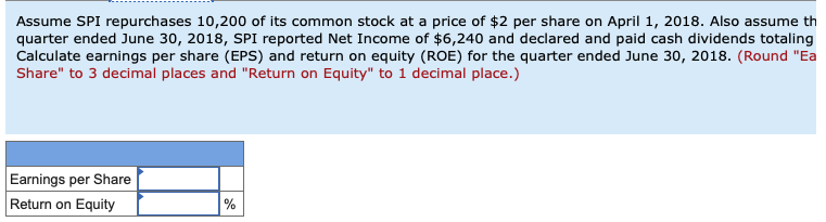 Solved E11-17 Determining the Effect of a Stock Repurchase | Chegg.com