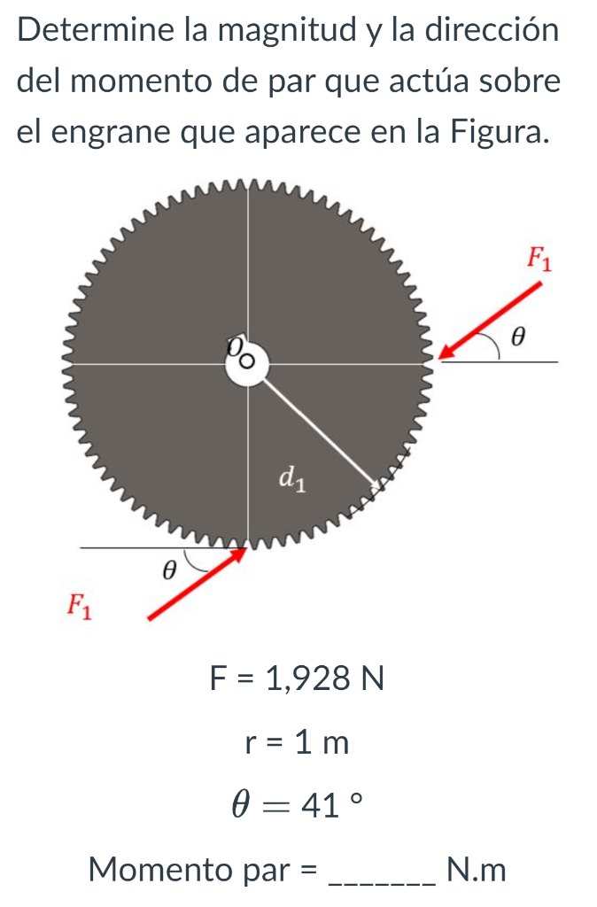 Solved Determine la magnitud y la dirección del momento de | Chegg.com