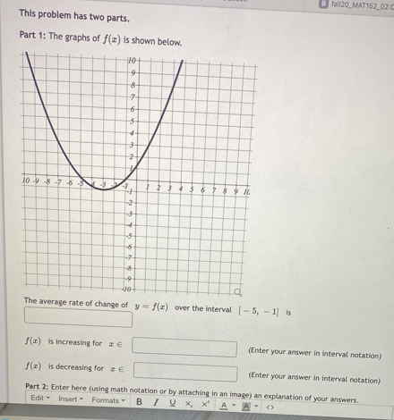 Solved This problem has two parts. Part 1: The graphs of | Chegg.com