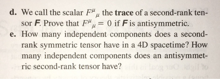Solved P6.6 We say that a tensor M is symmetric if Muv-My or | Chegg.com