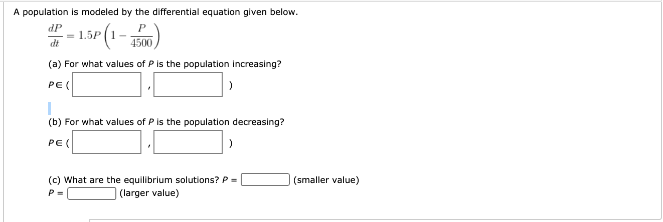 Solved 9) A population is modeled by the differential | Chegg.com