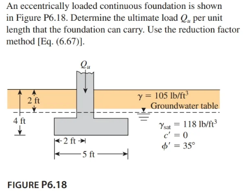 Solved An eccentrically loaded continuous foundation is | Chegg.com