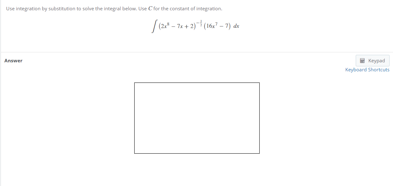 Solved Use integration by substitution to solve the integral | Chegg.com