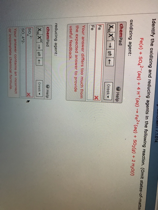 Solved Identify the oxidizing and reducing agents in the | Chegg.com
