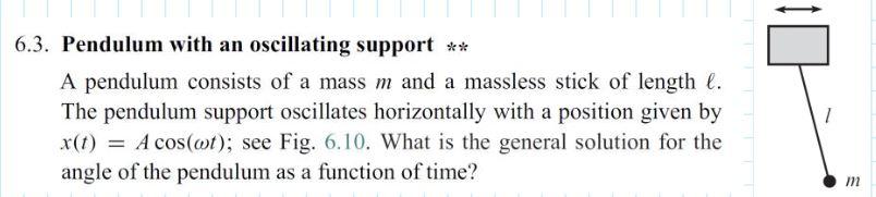 Solved 3. Pendulum with an oscillating support ∗∗ A pendulum | Chegg.com