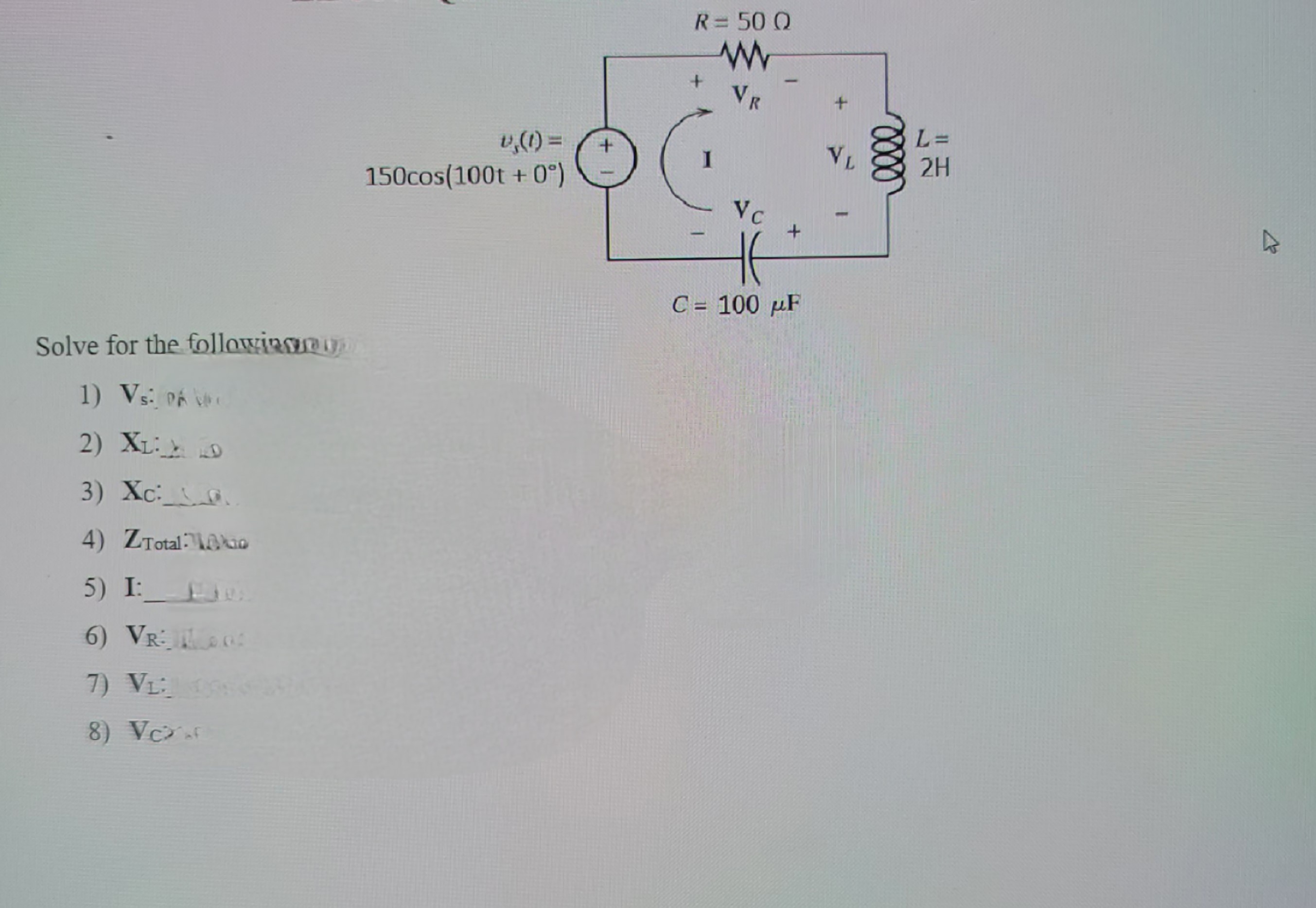 Solved Solve for the following:Please solve each one along | Chegg.com