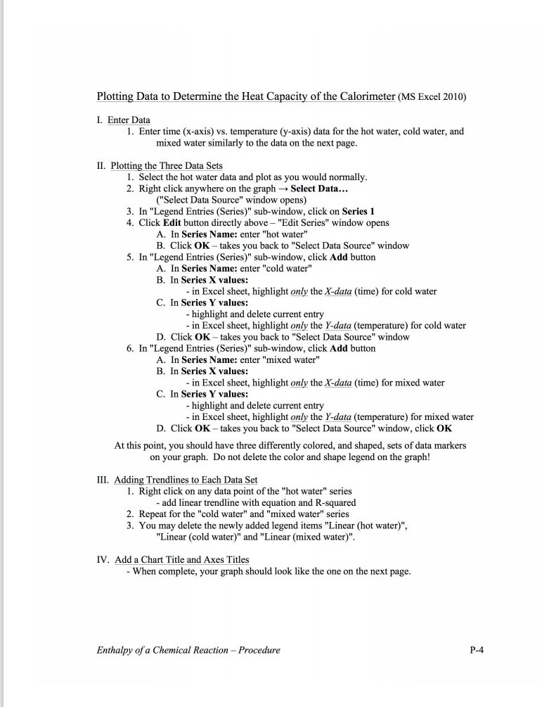 Data Set Part 1b-Heat Capacity Calorimeter. Part | Chegg.com