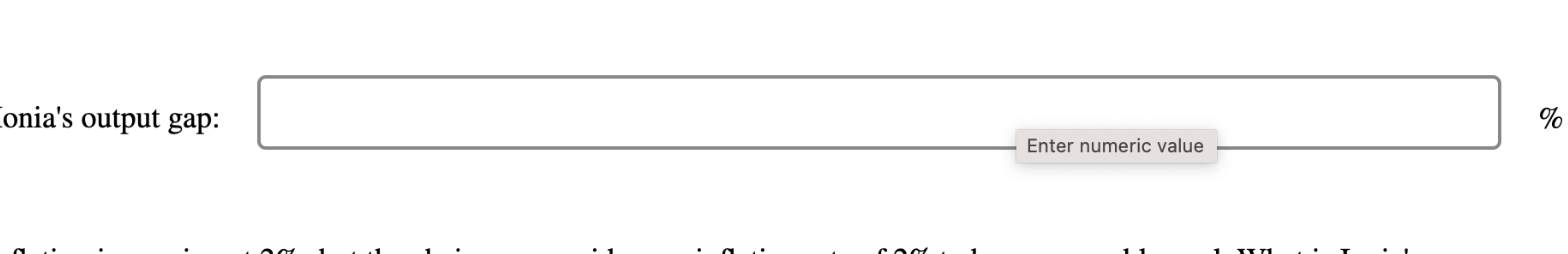Solved onia's output gap:Enter numeric value | Chegg.com