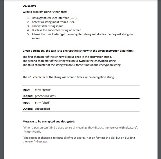 Solved OBJECTIVE Write a program using Python that: 1. Has a | Chegg.com