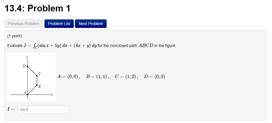 Solved 134 Problem 1 Previous Problem Problem List Next 