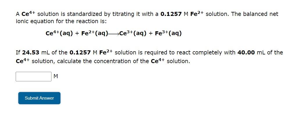 Solved The concentration of hydrogen peroxide in a solution | Chegg.com