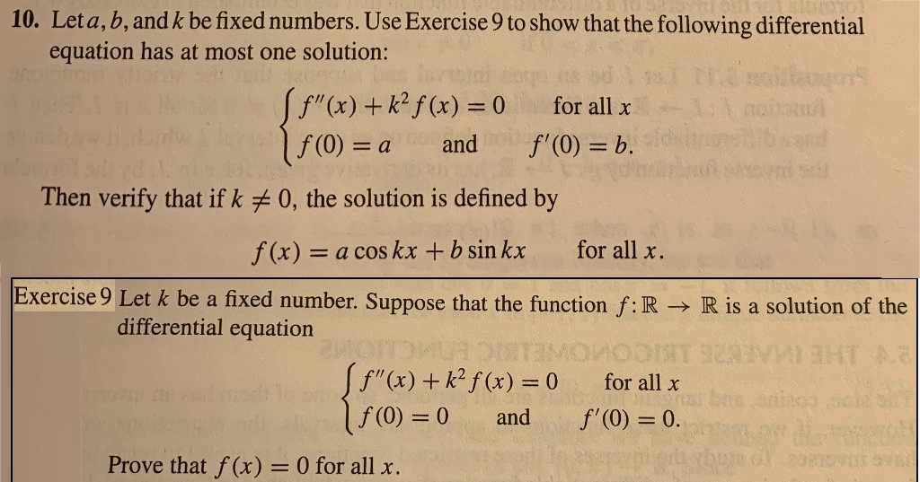 Solved 10. Leta, b, and k be fixed numbers. Use Exercise 9 | Chegg.com