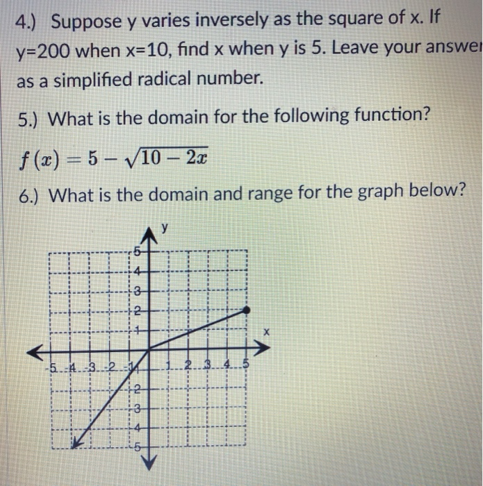 Solved 4.) Suppose y varies inversely as the square of x. If | Chegg.com