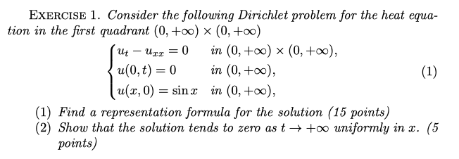 Solved = EXERCISE 1. Consider the following Dirichlet | Chegg.com