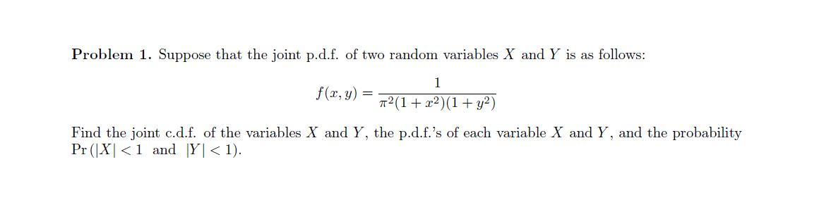 Solved Suppose that the joint p.d.f. of two random variables | Chegg.com