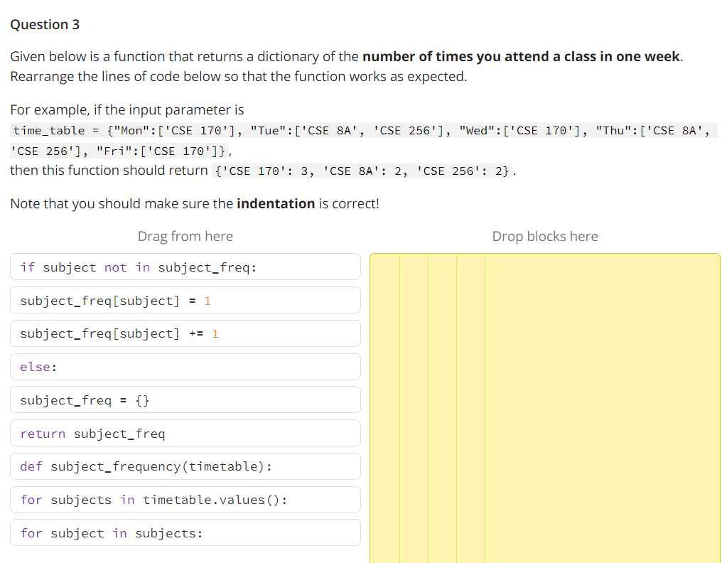 Solved Question 3 Given below is a function that returns a | Chegg.com