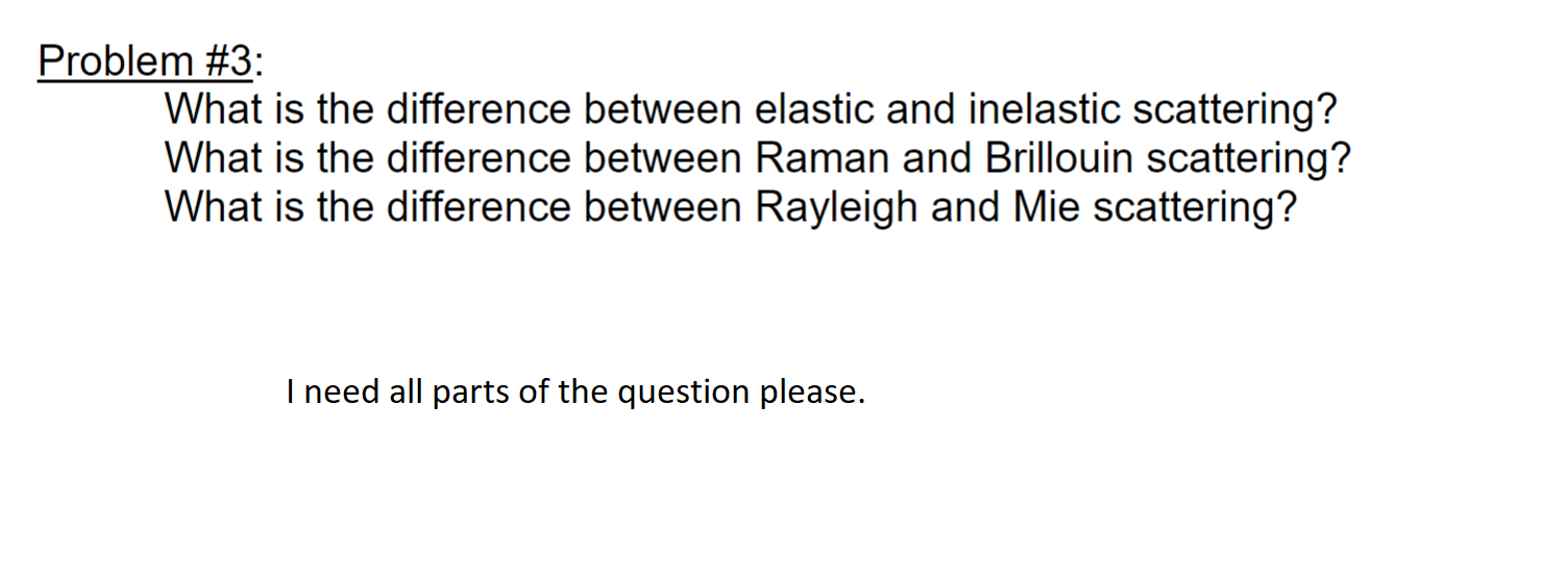 Solved Problem #3: What is the difference between elastic | Chegg.com