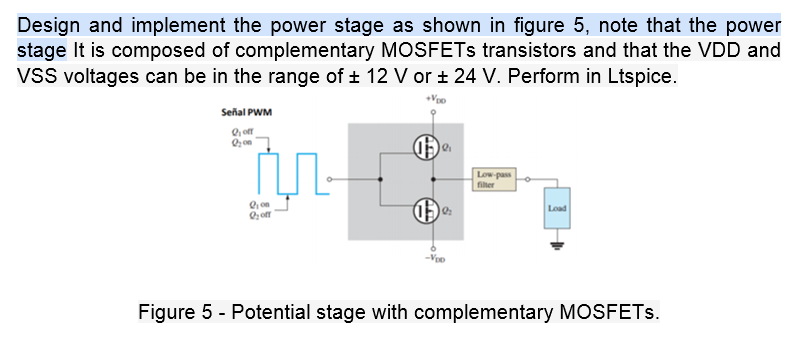 Design and implement the power stage as shown in | Chegg.com