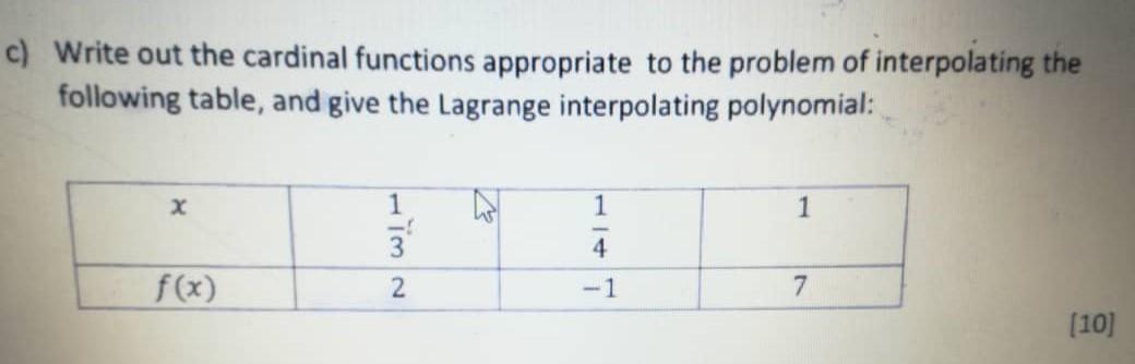 Solved c) Write out the cardinal functions appropriate to | Chegg.com