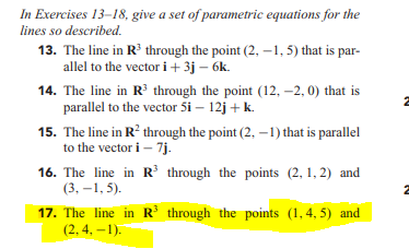 Solved par In Exercises 13-18, give a set of parametric | Chegg.com