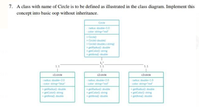 7. A class with name of Circle is to be defined as | Chegg.com