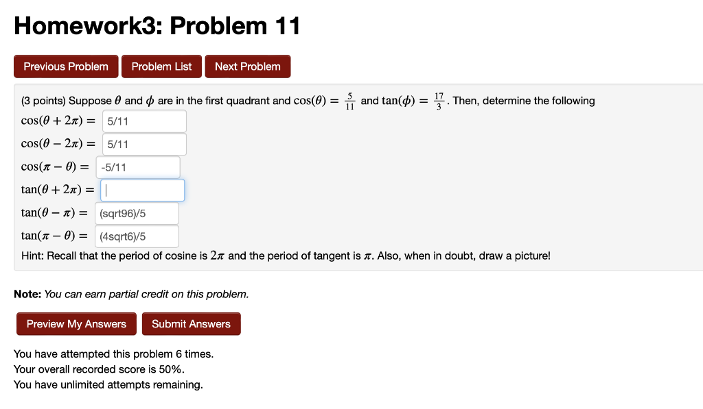 Solved Homework3: Problem 11 Previous Problem Problem List | Chegg.com