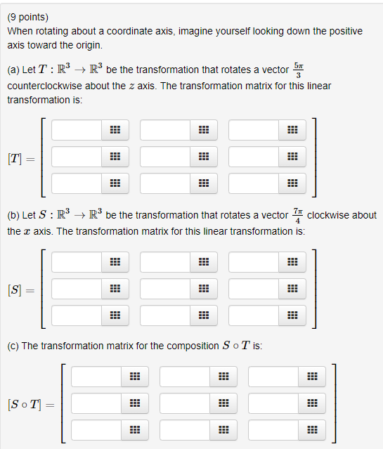 Solved (9 ﻿points)When rotating about a coordinate axis, | Chegg.com