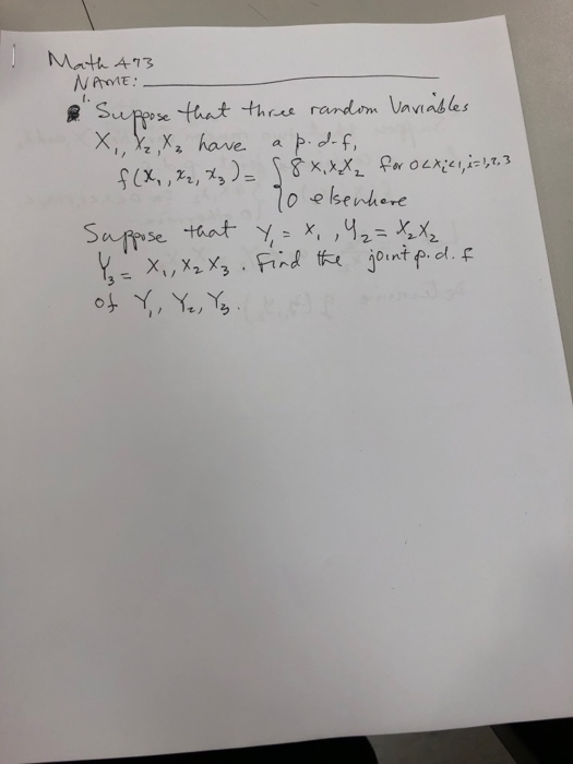 Solved Math 473 NAME: | Chegg.com