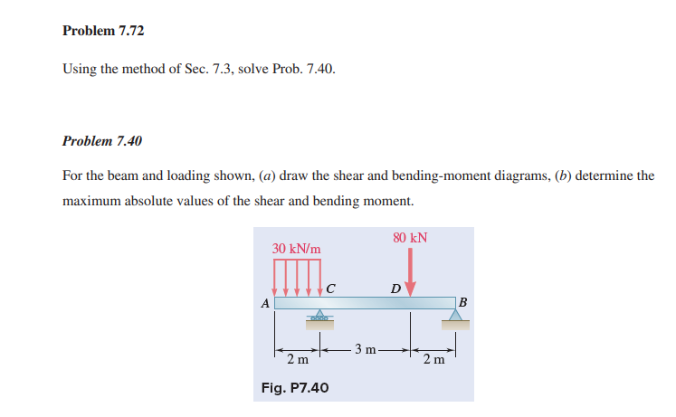 Solved Problem 7.72 Using the method of Sec. 7.3, solve | Chegg.com