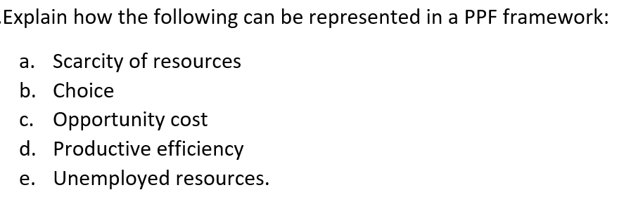 Solved Explain how the following can be represented in a PPF | Chegg.com
