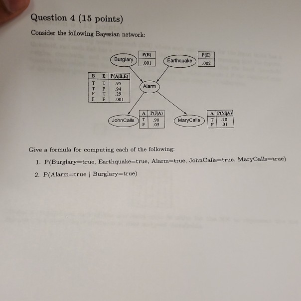Solved Question 4 (15 points) Consider the following | Chegg.com